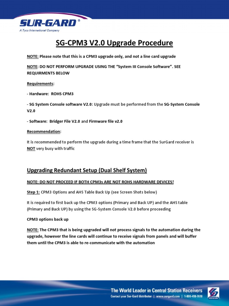 SG-CPM3 V2.0 Upgrade Procedure: Upgrading Redundant Setup (Dual Shelf System) | PDF | Booting ...