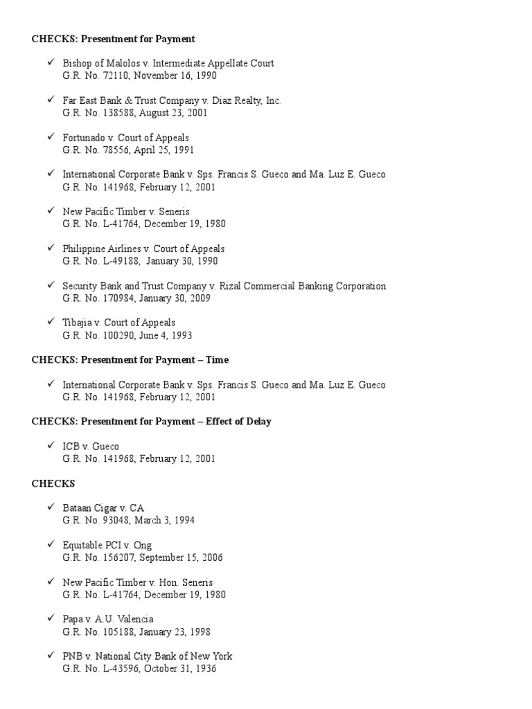5.-SIANEN Nego Case-Digest | Download Free PDF | Cheque | Legal Tender