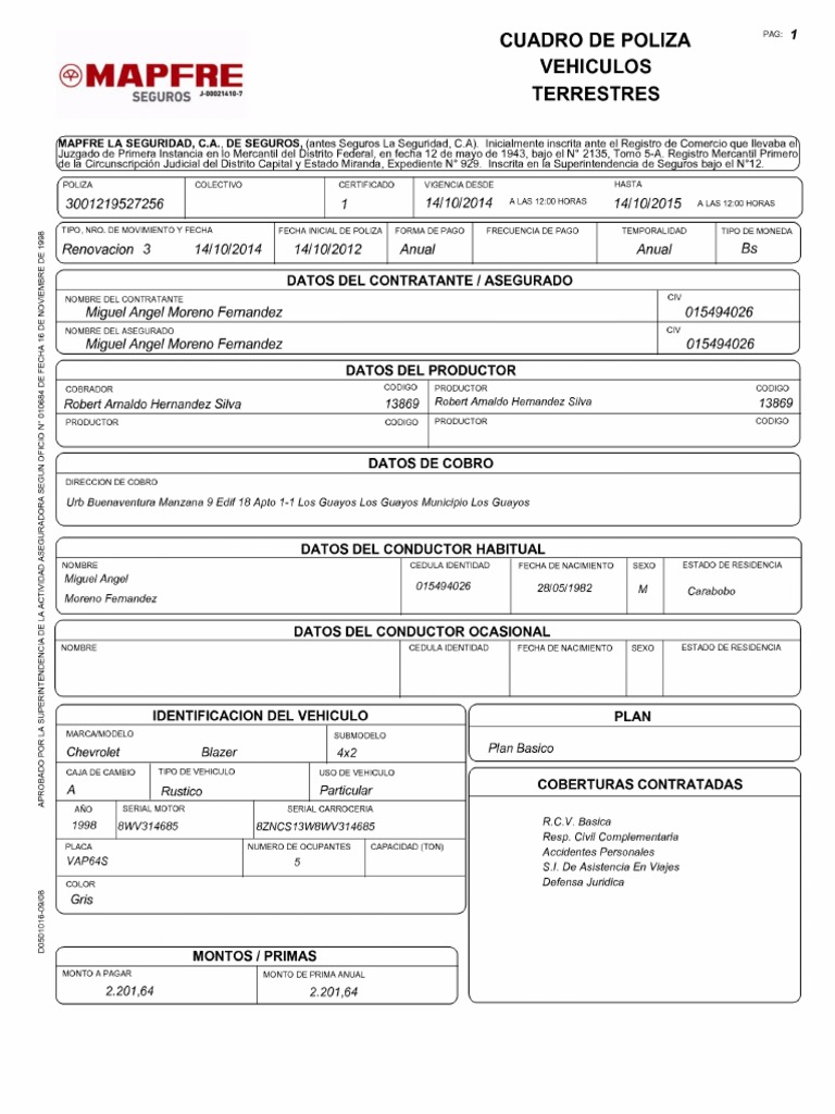 Poliza Mapfre | PDF | Póliza de seguros | Seguro