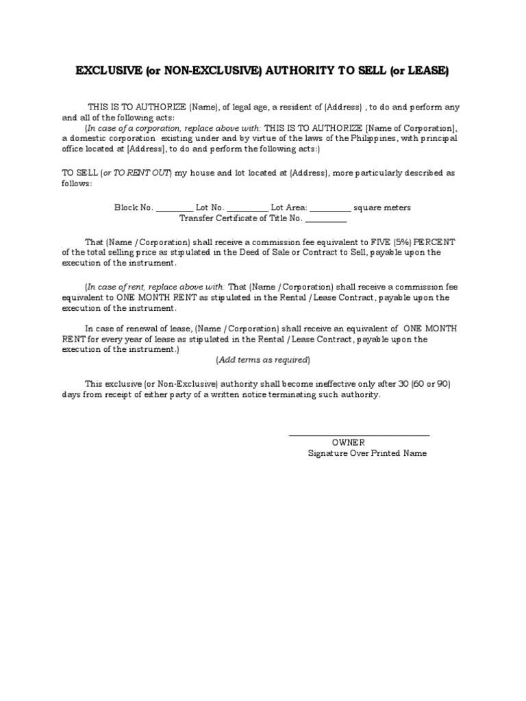 EXCLUSIVE Contract To Sell | PDF | Finance & Money Management | Law