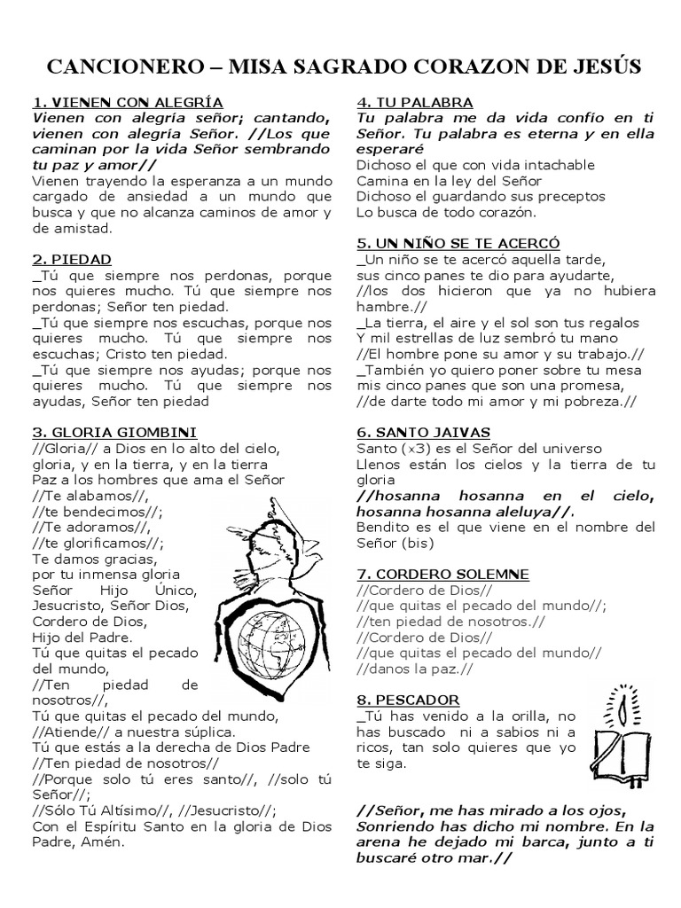 Cancionero MISA SCJ | PDF | Misa (liturgia) | María, madre de Jesús