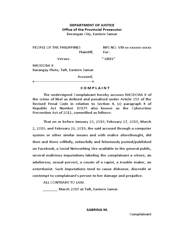 Civil Case | PDF | Affidavit | Defamation