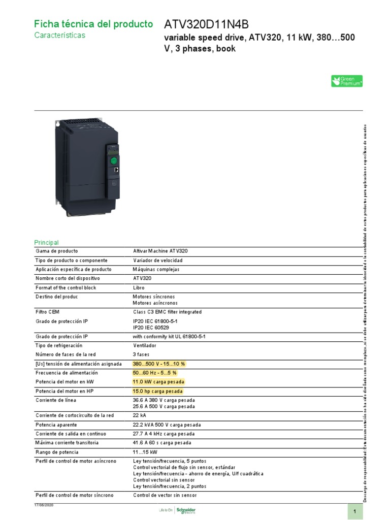 Altivar Machine 320 - ATV320D11N4B | PDF | Relé | Residuos