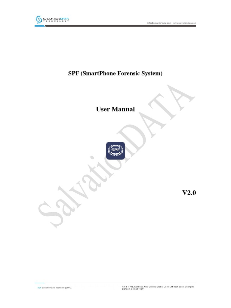 User Manual: SPF (Smartphone Forensic System) | PDF | Screenshot | Icon ...