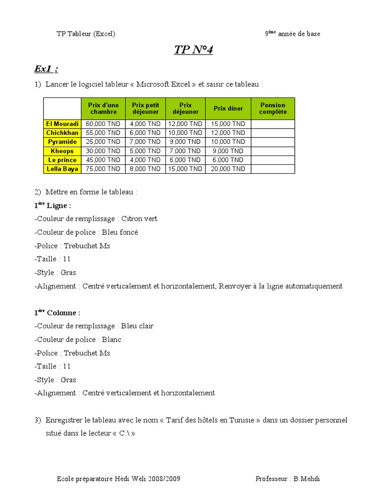 TP 4 Execl | PDF | Logiciel pour professionnels | Microsoft