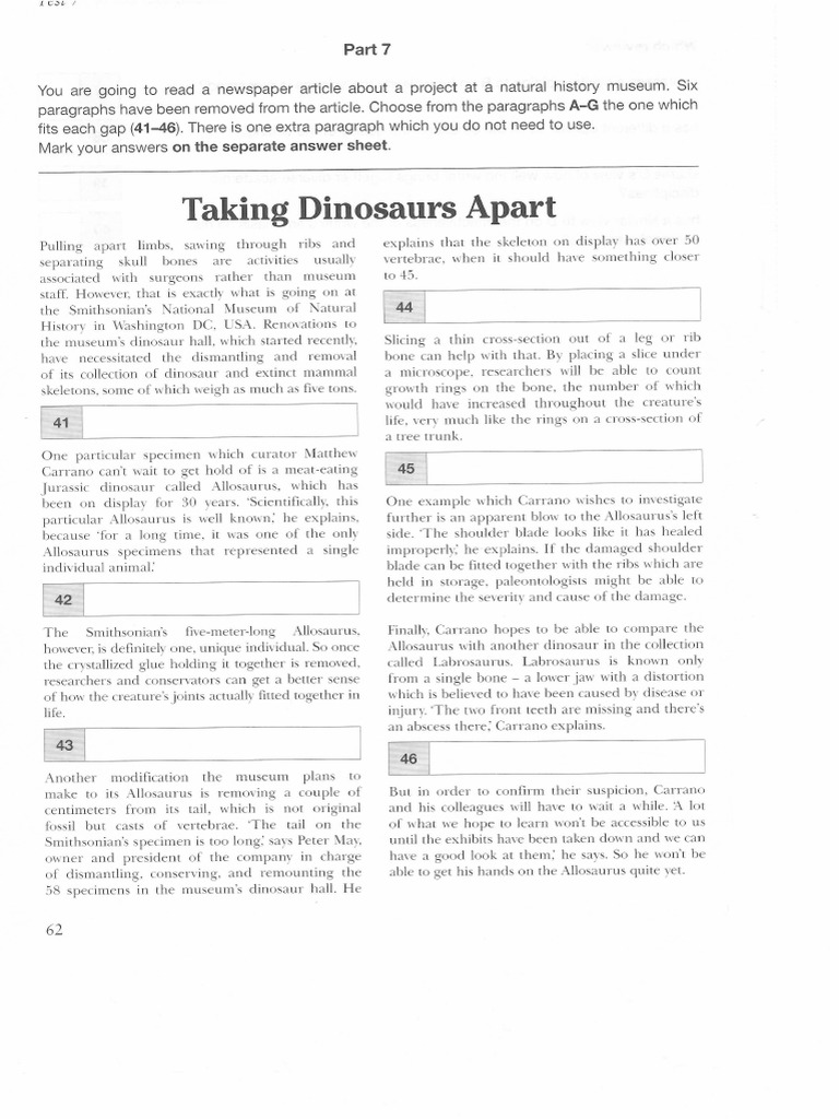 C1 Reading Part 7 - 8 | PDF