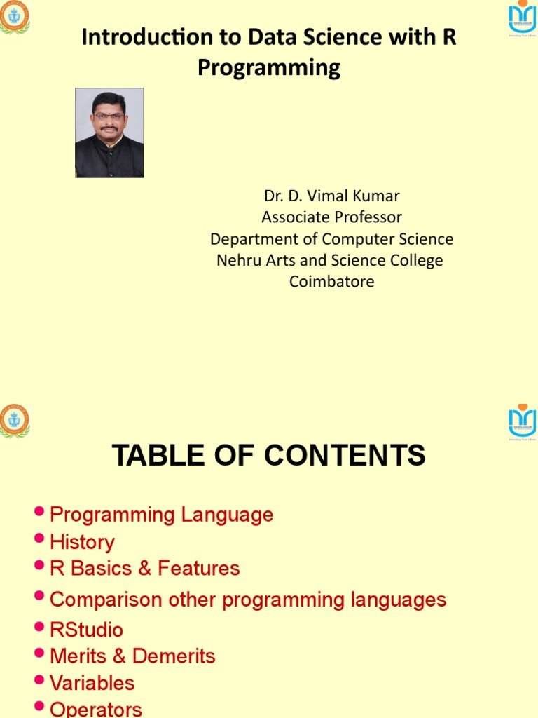 Introduction To Data Science With R Programming | PDF | Array Data Structure | Matrix (Mathematics)