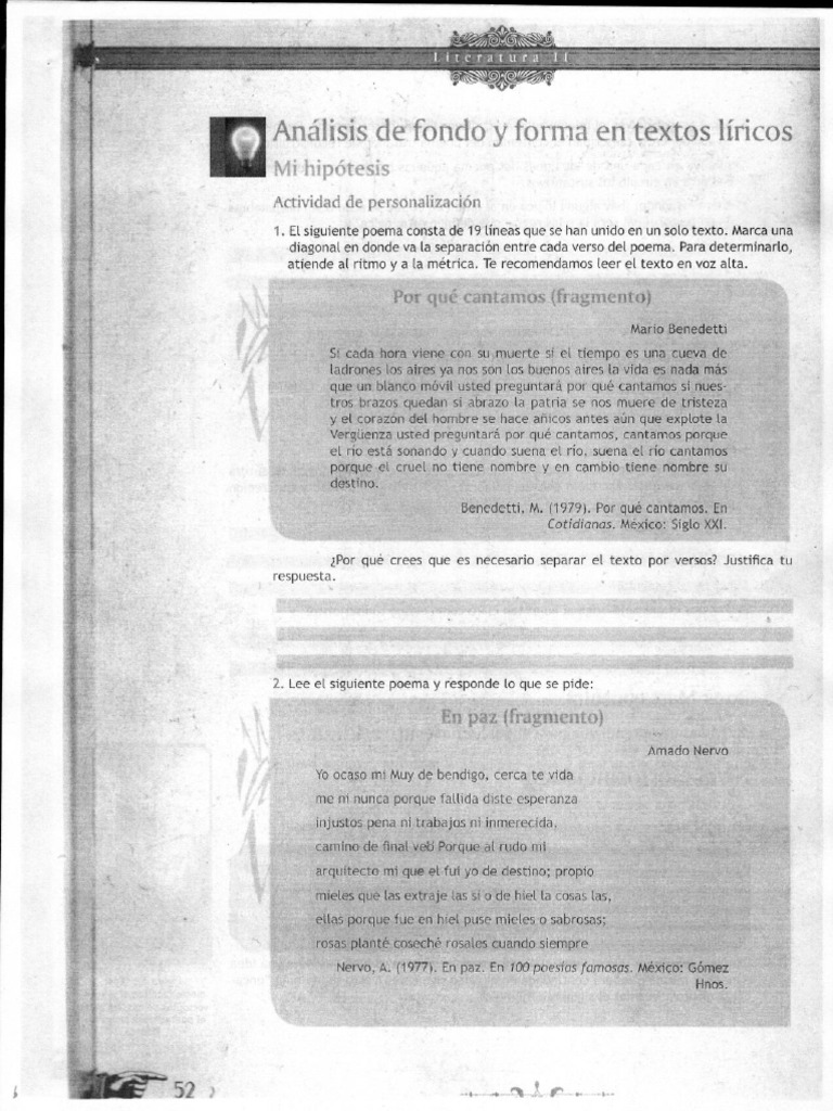 Análisis de Fondo y Forma en Textos Líricos PDF | PDF
