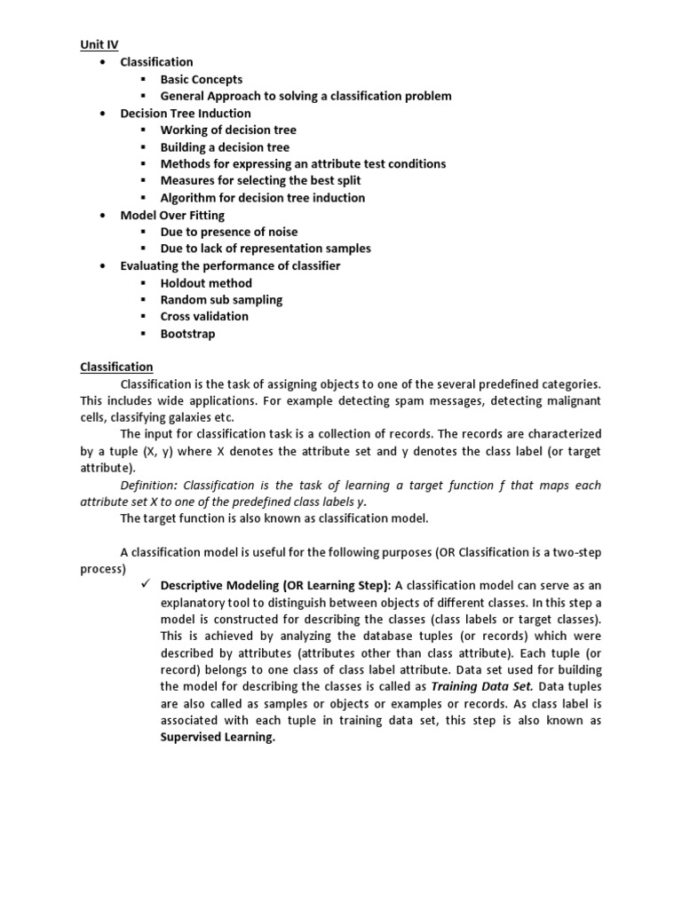 DWDM Unit 4 PDF | PDF | Cross Validation (Statistics) | Bootstrapping (Statistics)