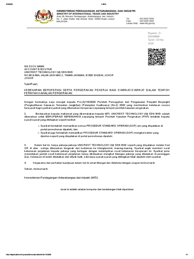 Letter of Miti PDF | PDF