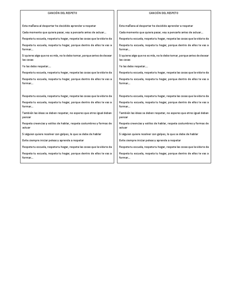 Cancion Del Respeto | PDF