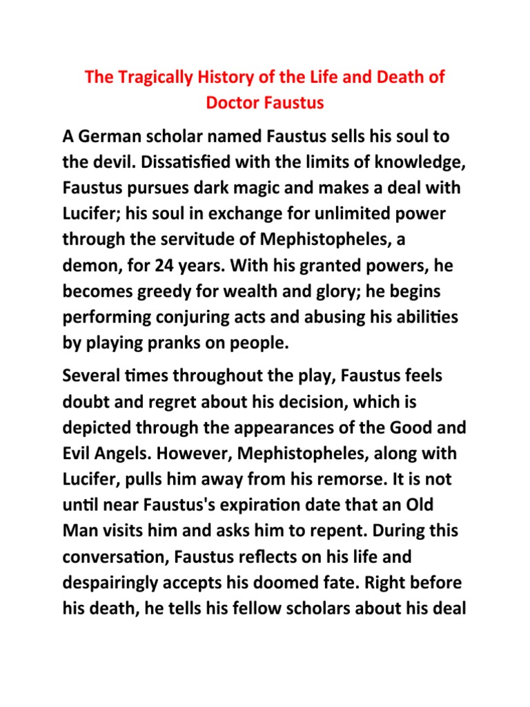 The Tragically History of The Life and Death of Doctor Faustus | PDF