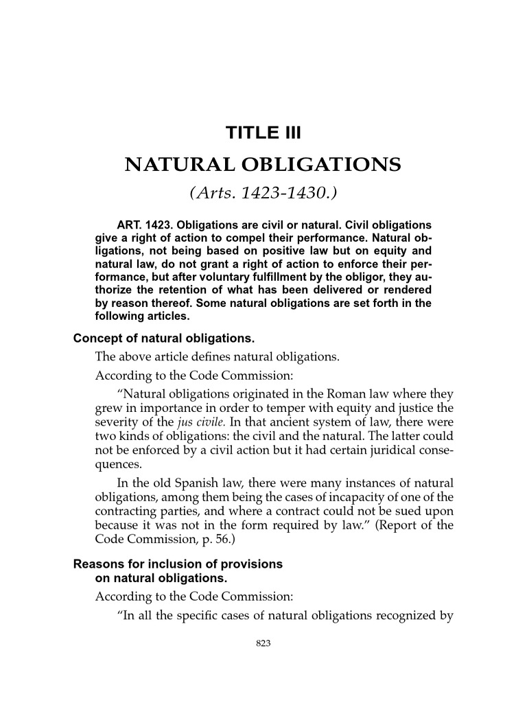 10 - Natural Obligation (Arts. 1423 To 1430) | PDF | Will And Testament ...