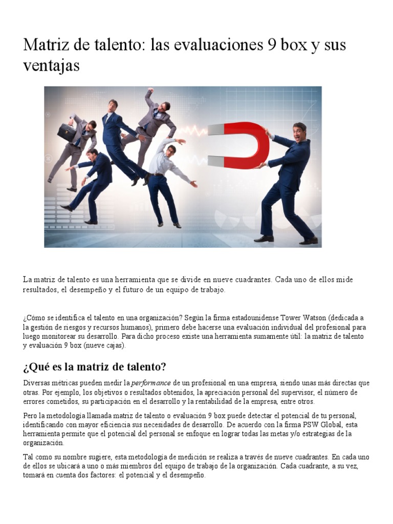 Matriz de Talento 9 Box | PDF | Gestión de recursos humanos | Evaluación