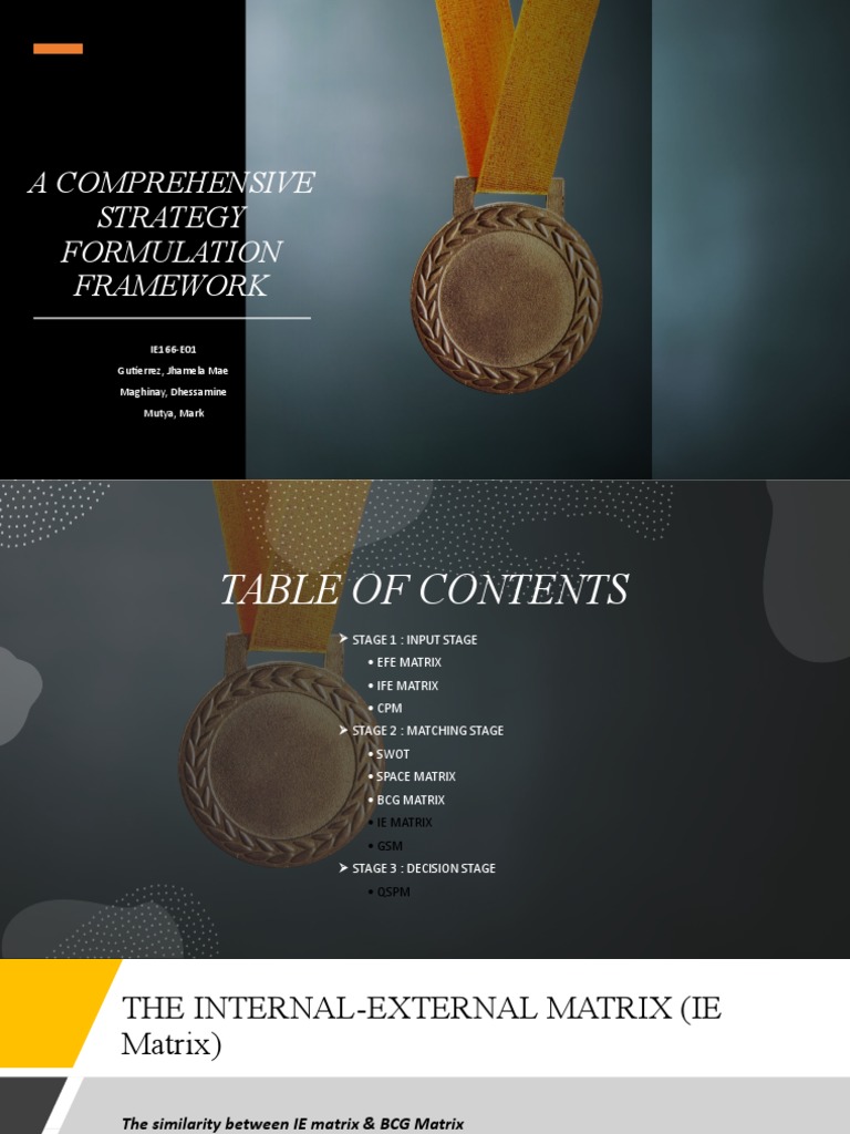 Comprehensive Strategy Formulation Framework | PDF | Matrix ...