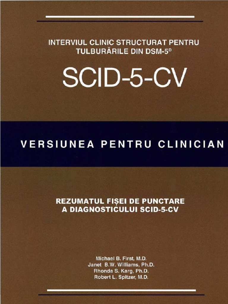 Interviul Clinic Structurat Pentru Tulburarile Din DSM-5, Versiunea ...