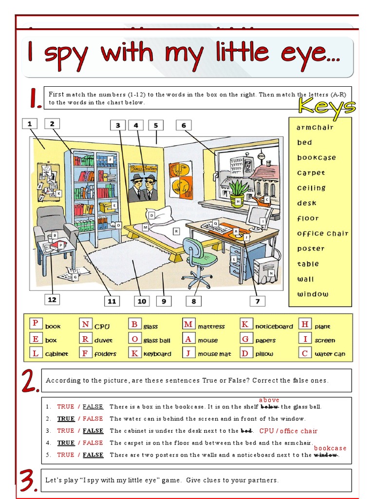 I Spy With My Little Eye Describing A Room Grammar Drills Icebreakers ...