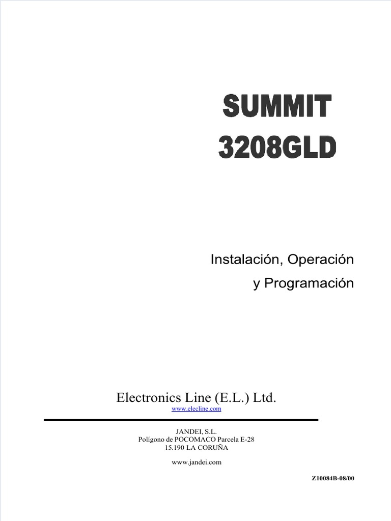 Summit 3208gld Espanol Instalacion Operacion y Programacion PDF | PDF | Ventana (informática) | Relé