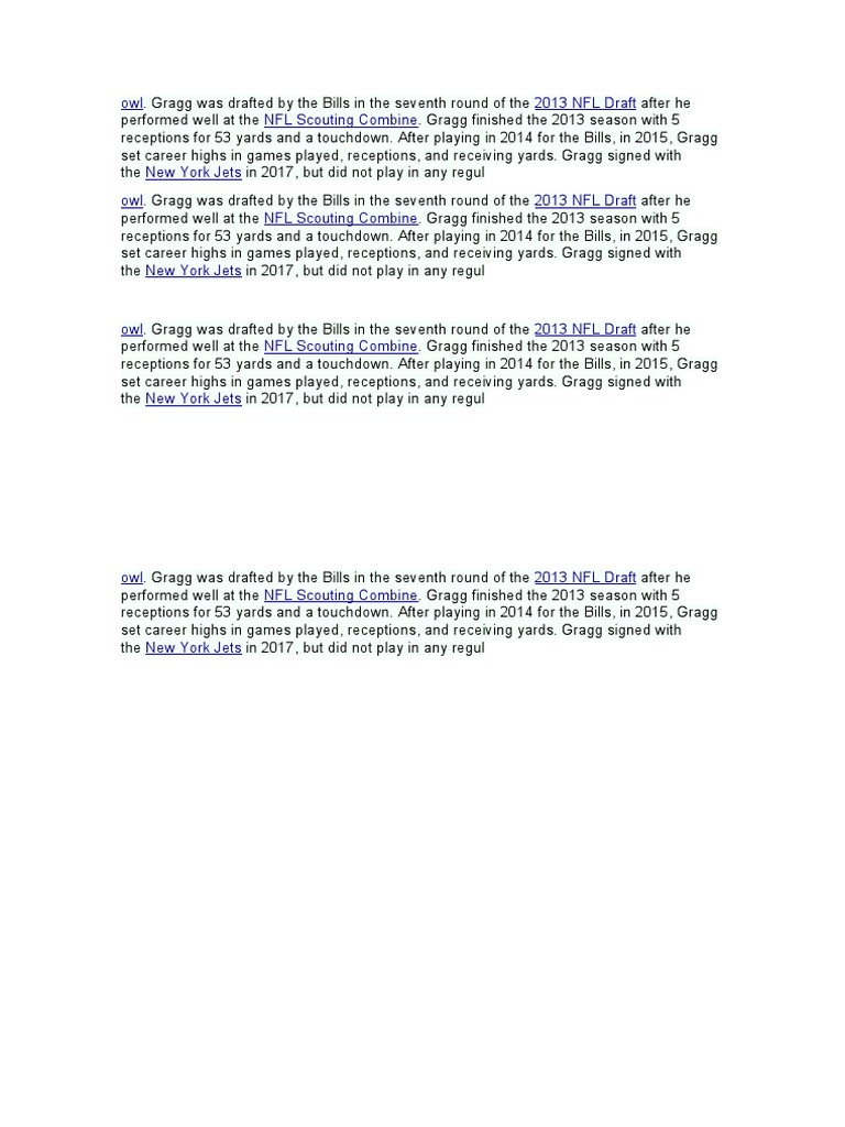 The NFL Career of Tight End Chris Gragg: A Look at His Time with the ...