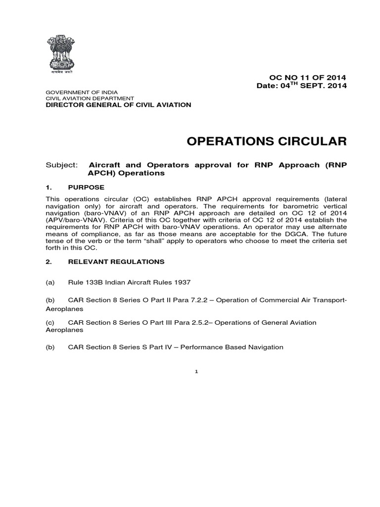 Operations Circular: OC NO 11 OF 2014 Date: 04 SEPT. 2014 | PDF ...