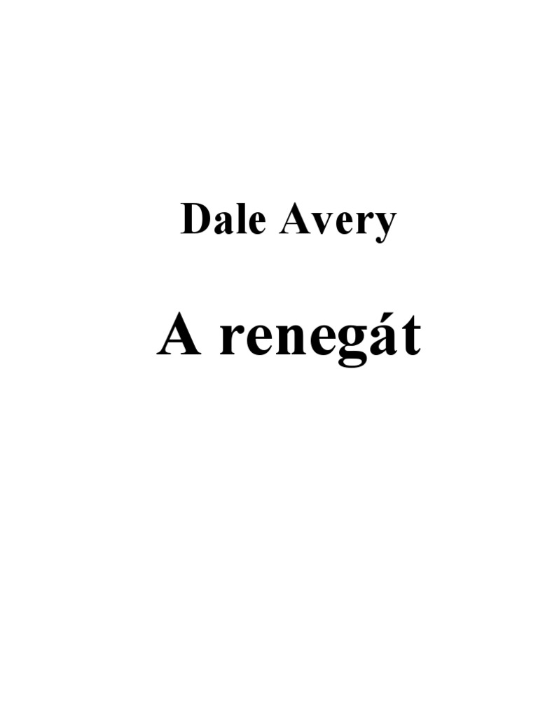 Dale Avery - A Renegát | PDF