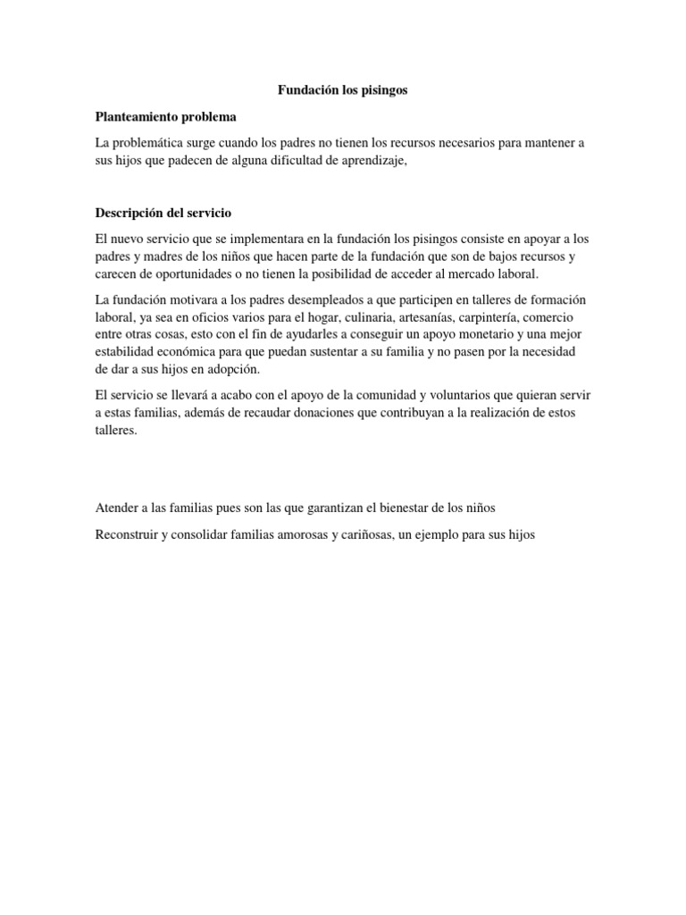 Fundación Los Pisingos | PDF