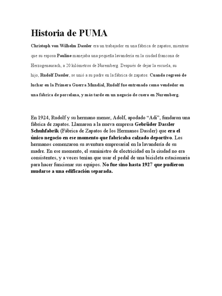 Historia de PUMA | PDF