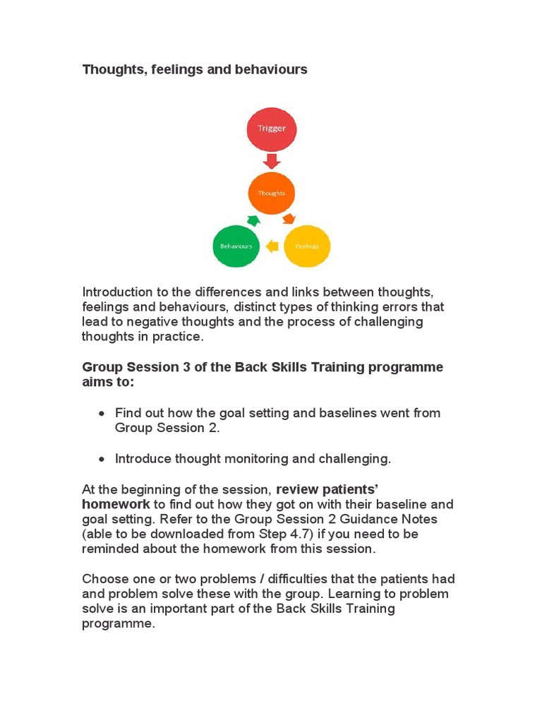 Thoughts, Feelings and Behaviours | PDF | Career & Growth | Self ...