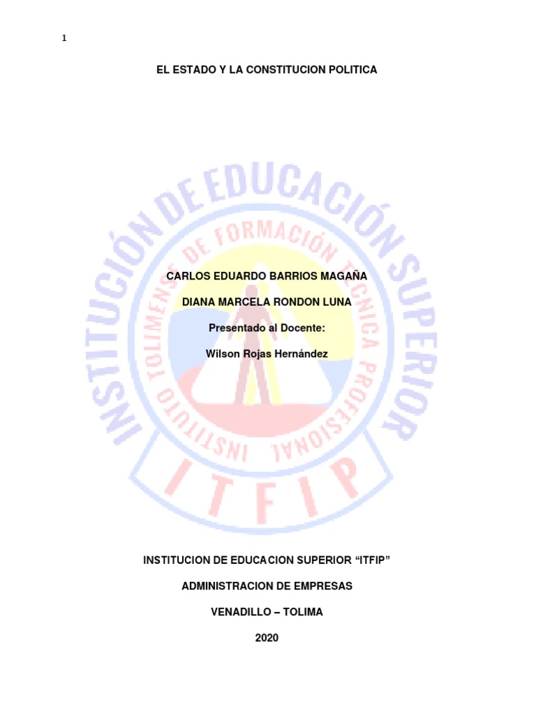 El Estado Y La Constitucion Politica Pdf Estado Política Elecciones
