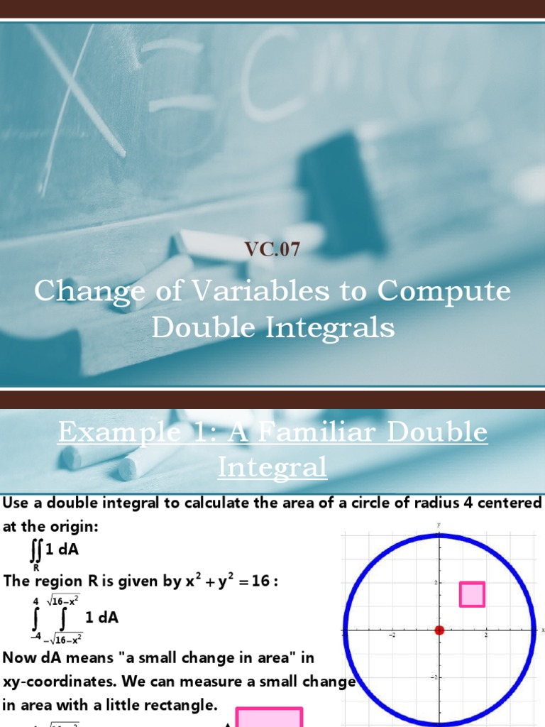 Change of Variables To Compute Double Integrals | PDF | Area | Integral