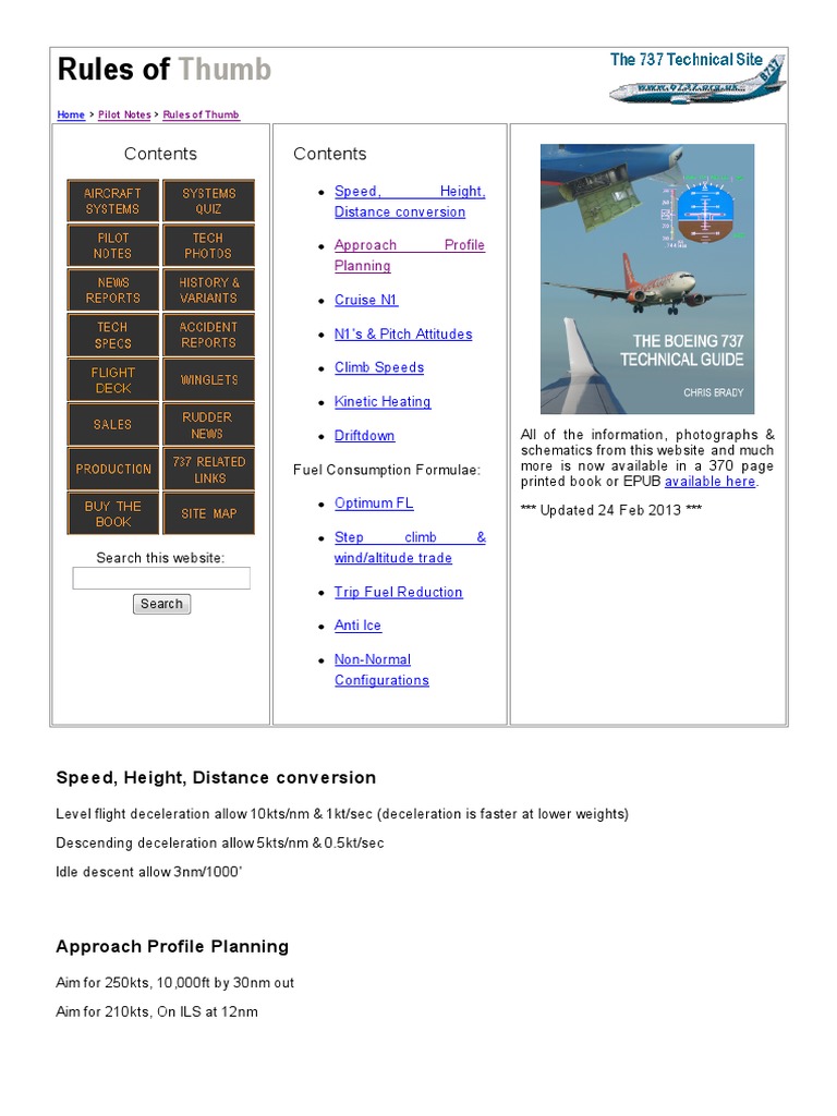 B737 Rules of Thumb PDF | PDF | Aerospace | Aircraft