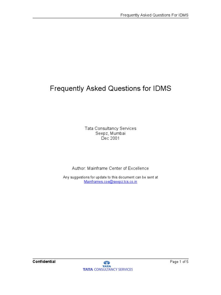 FAQ in IDMS | Download Free PDF | Databases | Information Management