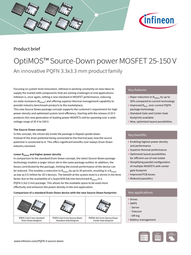 Optimos™ Source-Down Power Mosfet 25-150 V: An Innovative PQFN 3.3X3.3 ...