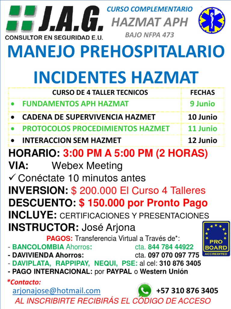 A Curso Virtual Hazmat Aph Nfpa 473 | PDF