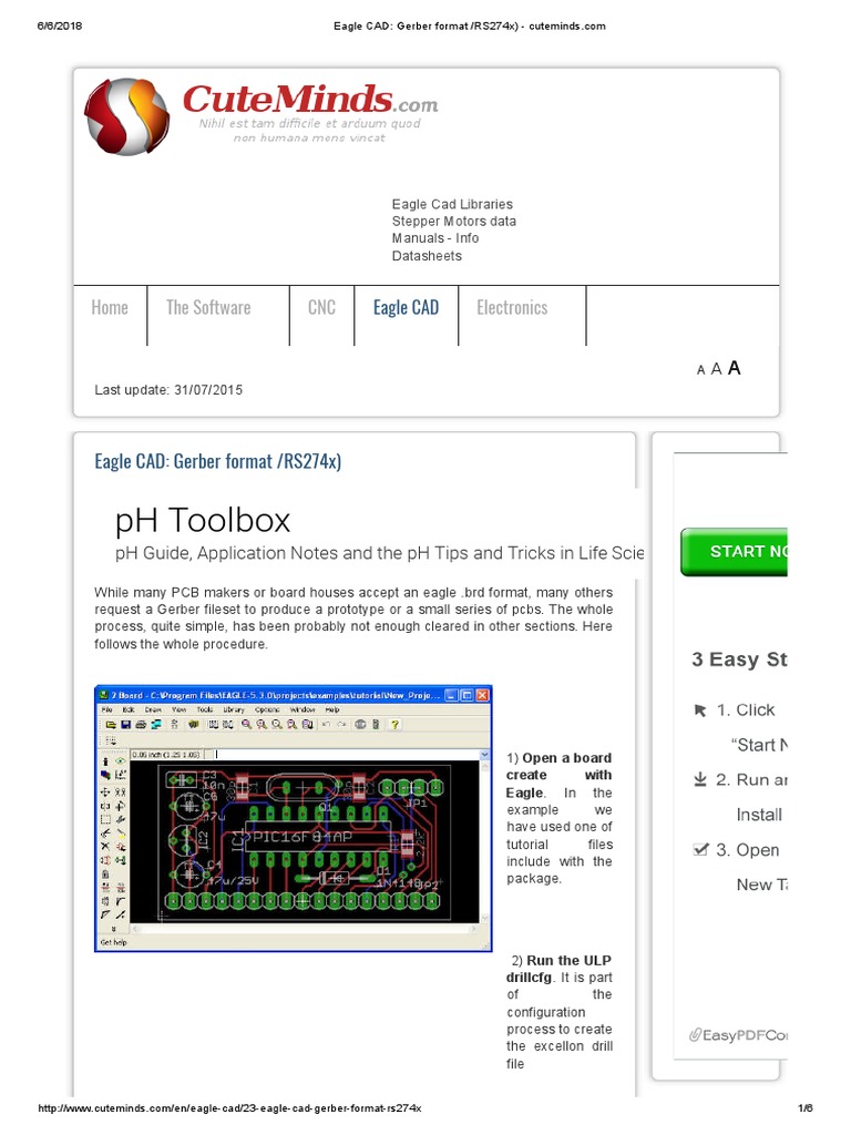 Eagle CAD - Gerber Format - RS274x) | PDF