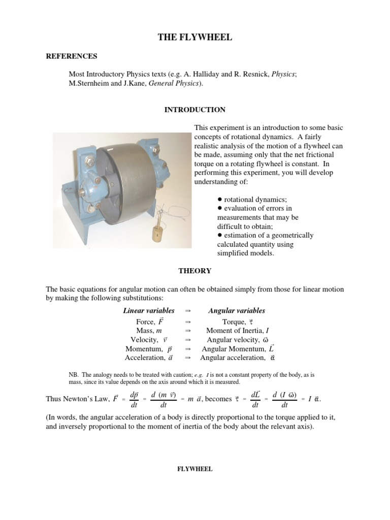 Flywheel | Rotation Around A Fixed Axis | Torque