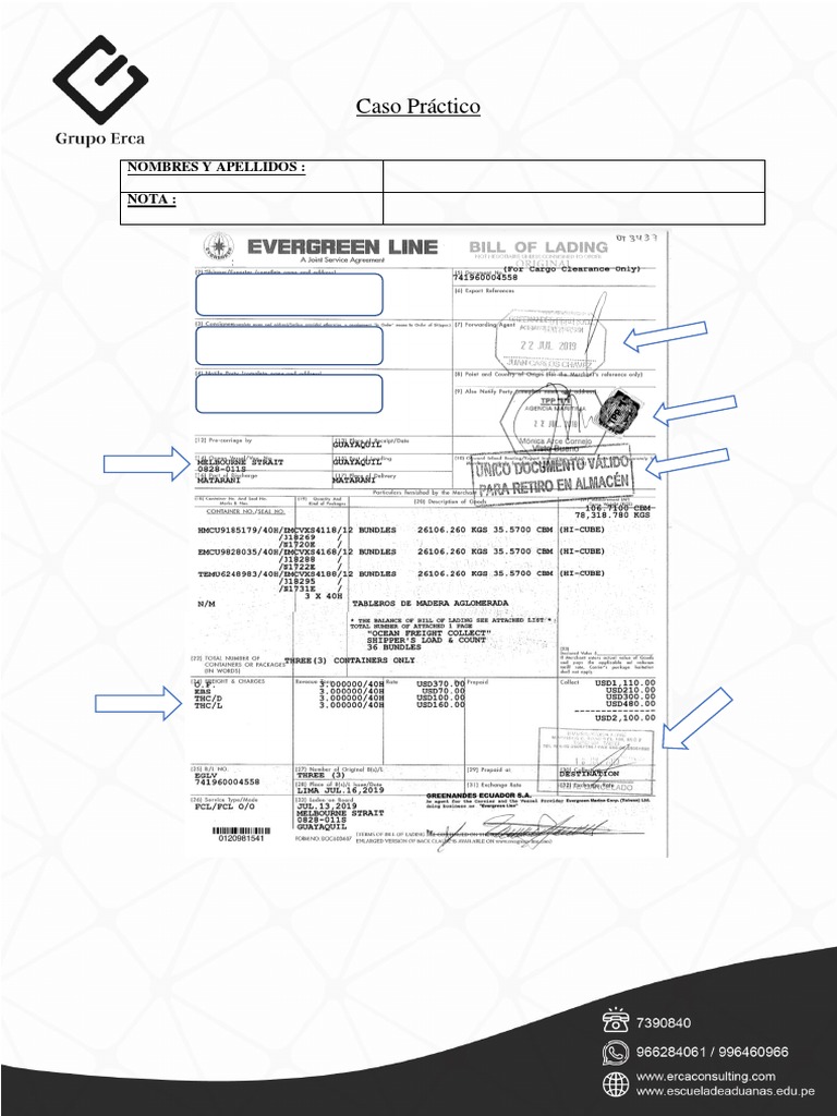 Caso Practico - BL - Evergreen | PDF
