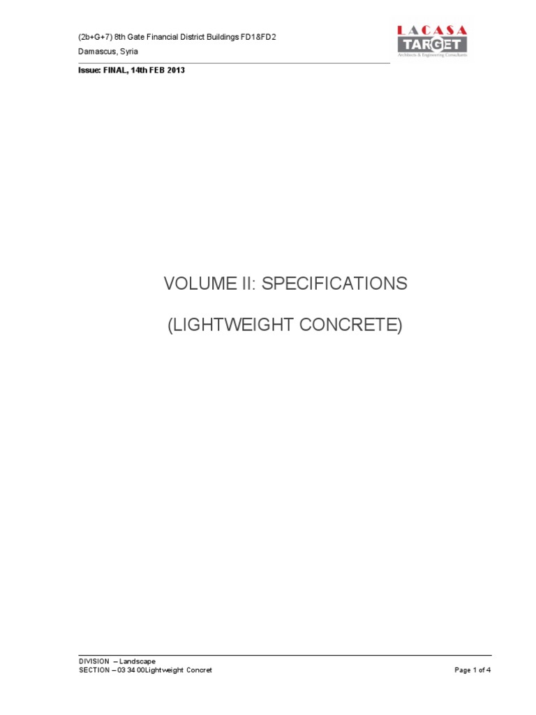 2-033400-Section Lightweight Concrete | PDF | Concrete | Cement