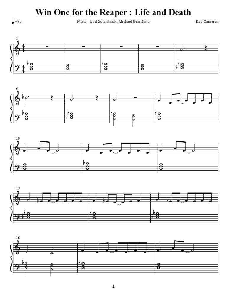 Lost-Lost Soundtrack-SheetMusicDownload | PDF