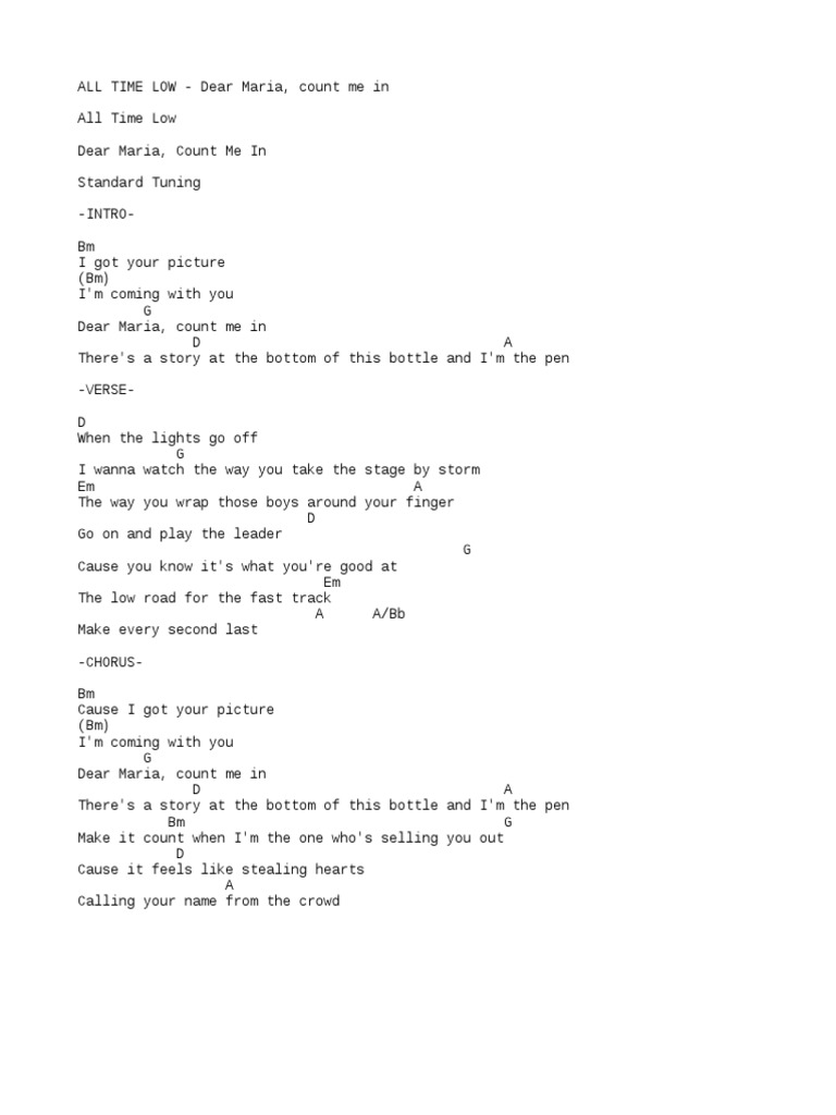 ALL TIME LOW - Dear Maria, Count Me in | PDF