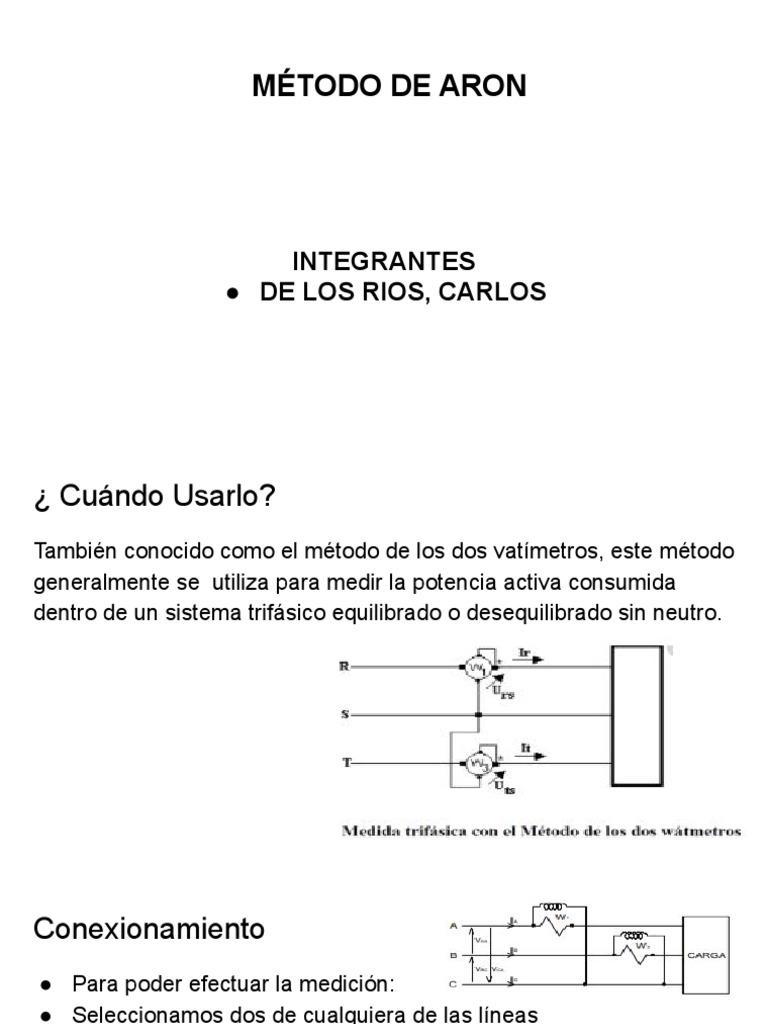 Método de Aron para Medir Potencia Trifásica | PDF | Ciencia y ...