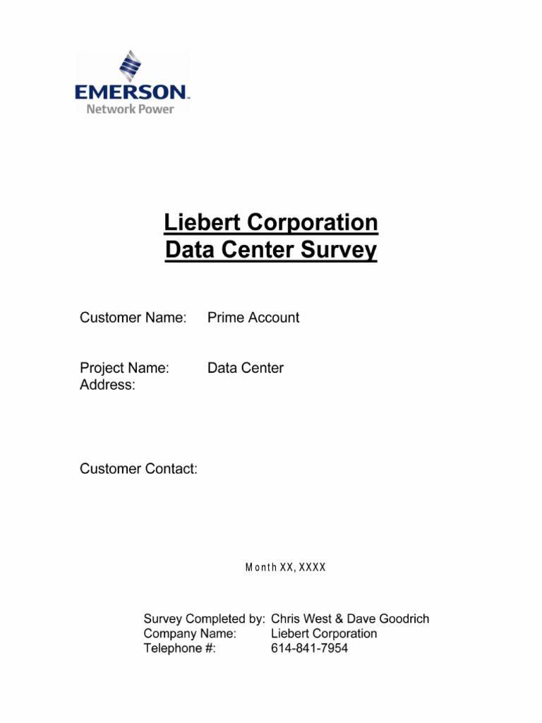 Sample Data Center Assessment Report Pdf Data Center Manufactured