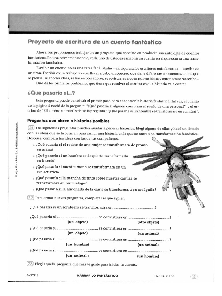 Actividad 11 TALLER ESCRITURA CUENTO FANTÁSTICO II EES 12 Primer Año PDF | PDF