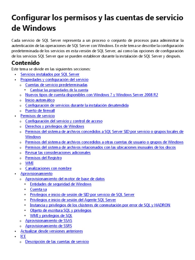 Configuración de Permisos en SQL Server | PDF | Servidor SQL de ...