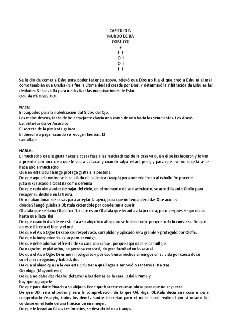 Ogbe Odi | PDF | Santeria | Deidades