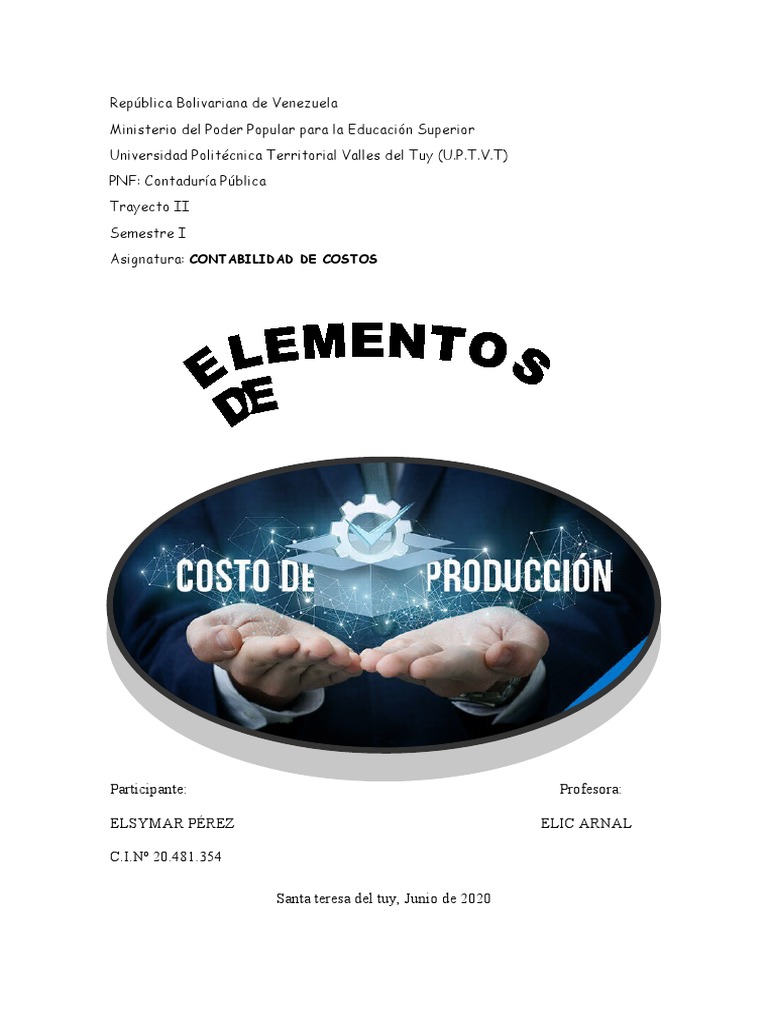 2.elementos de Costos de Produccion Infografia | PDF | Costo | Economias