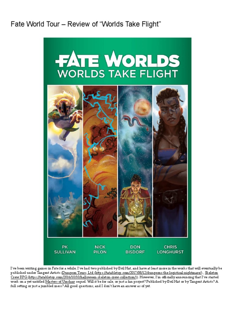 Fate World Tour - Review of "Worlds Take Flight" - Tangent Artists ...