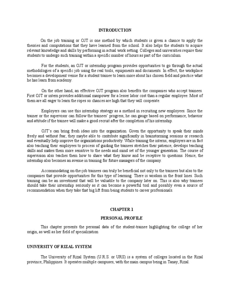 Sample of An Ojt Narrative Report | PDF | Engineering | Employment