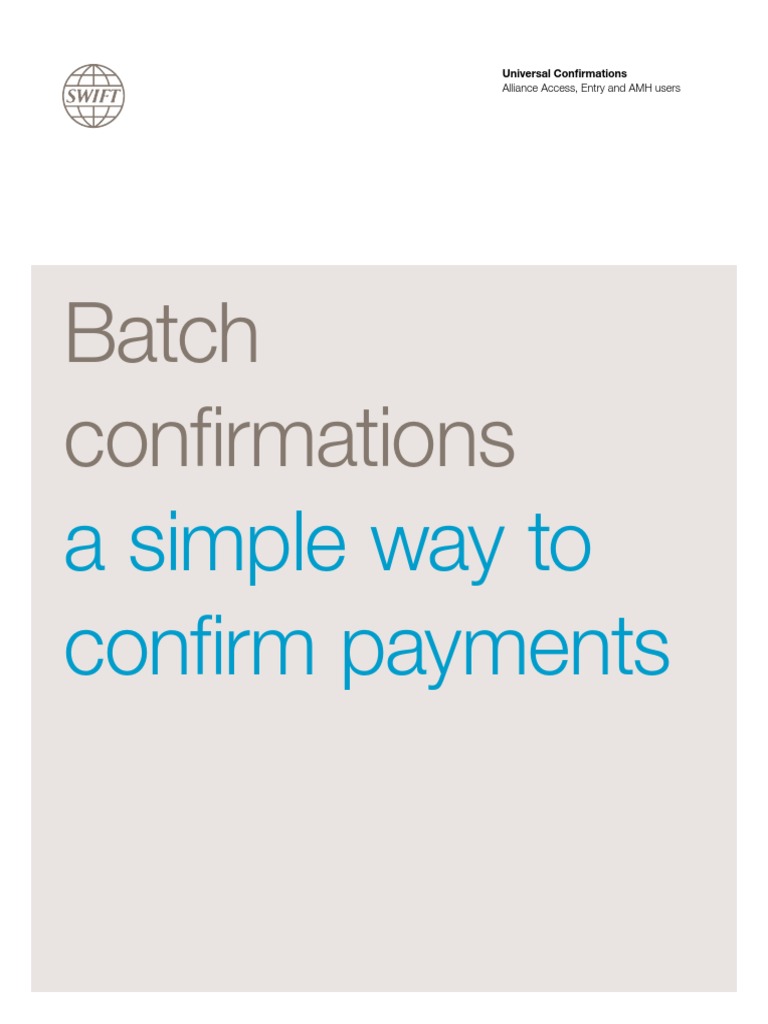 Batch Confirmations: A Simple Way To Confirm Payments | PDF ...