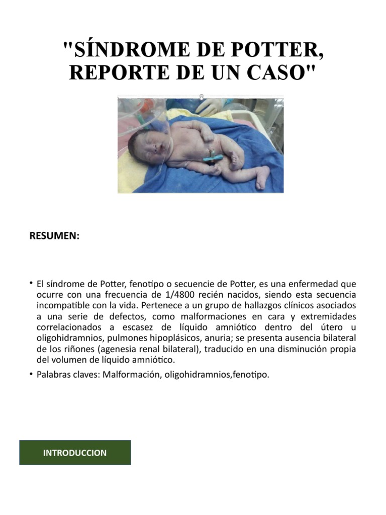 Síndrome de Potter, Reporte de Un | PDF | El embarazo | Especialidades ...